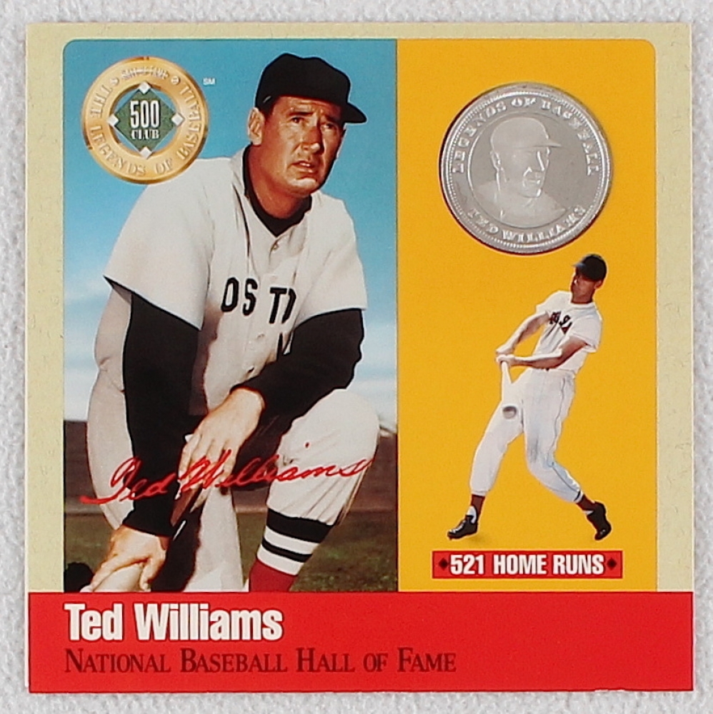 Ted Williams "Legends of Baseball" 1 Ounce Silver Coin with 6x6 Card ...