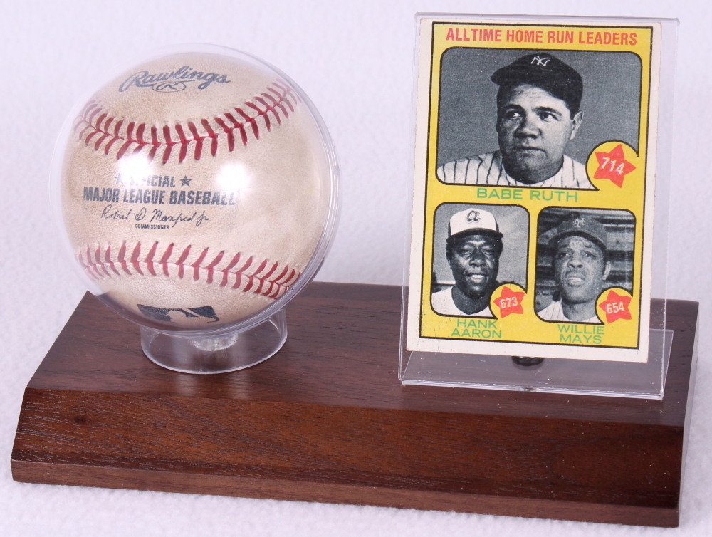 Baseball Trading Card Display Case With Walnut Wood Base New 