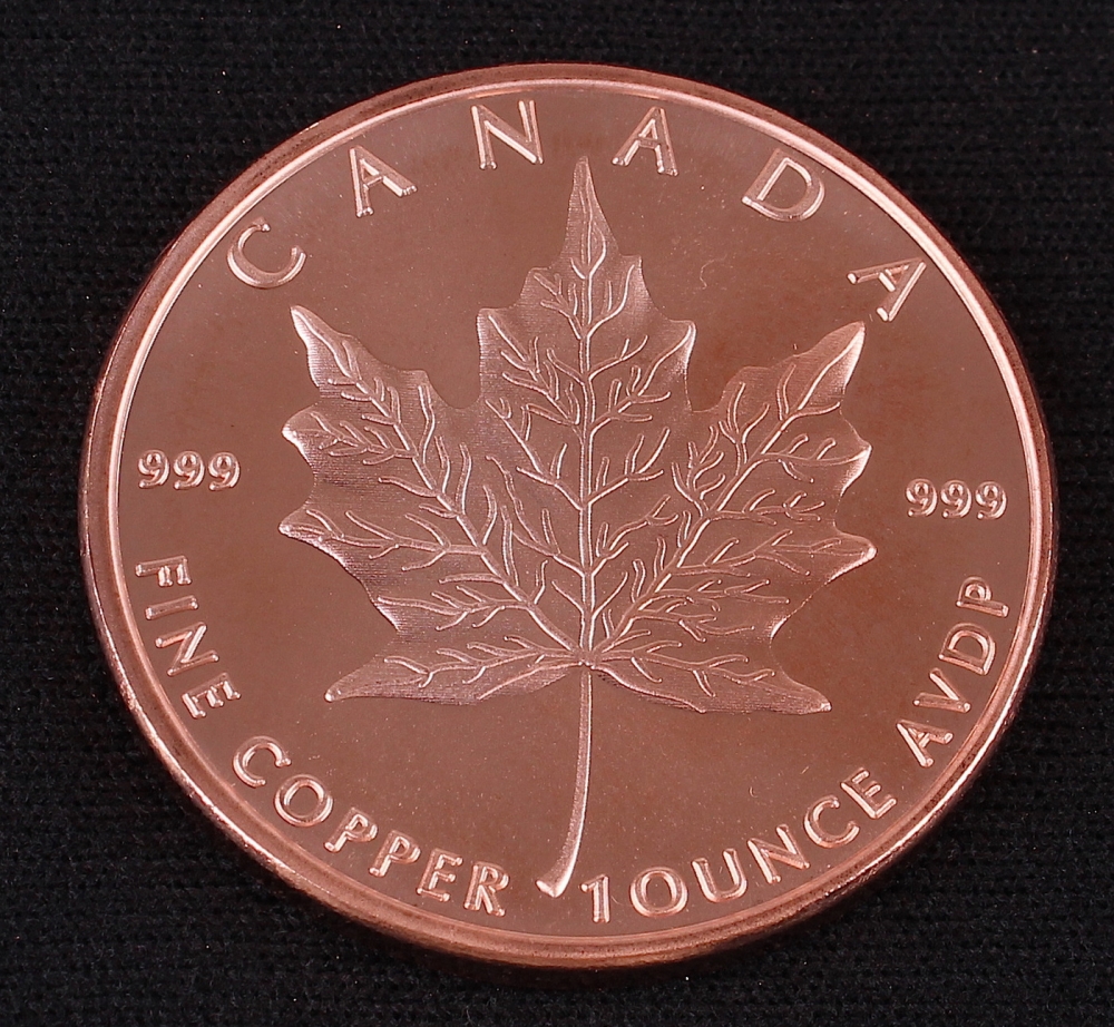Maple Leaf 1 AVDP Oz. Fine Copper Replica Round | Pristine Auction