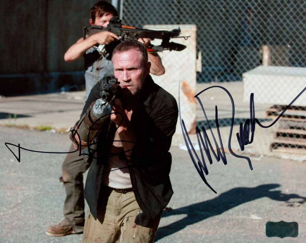 Norman Reedus & Michael Rooker Signed "The Walking Dead" 8x10 Photo ...