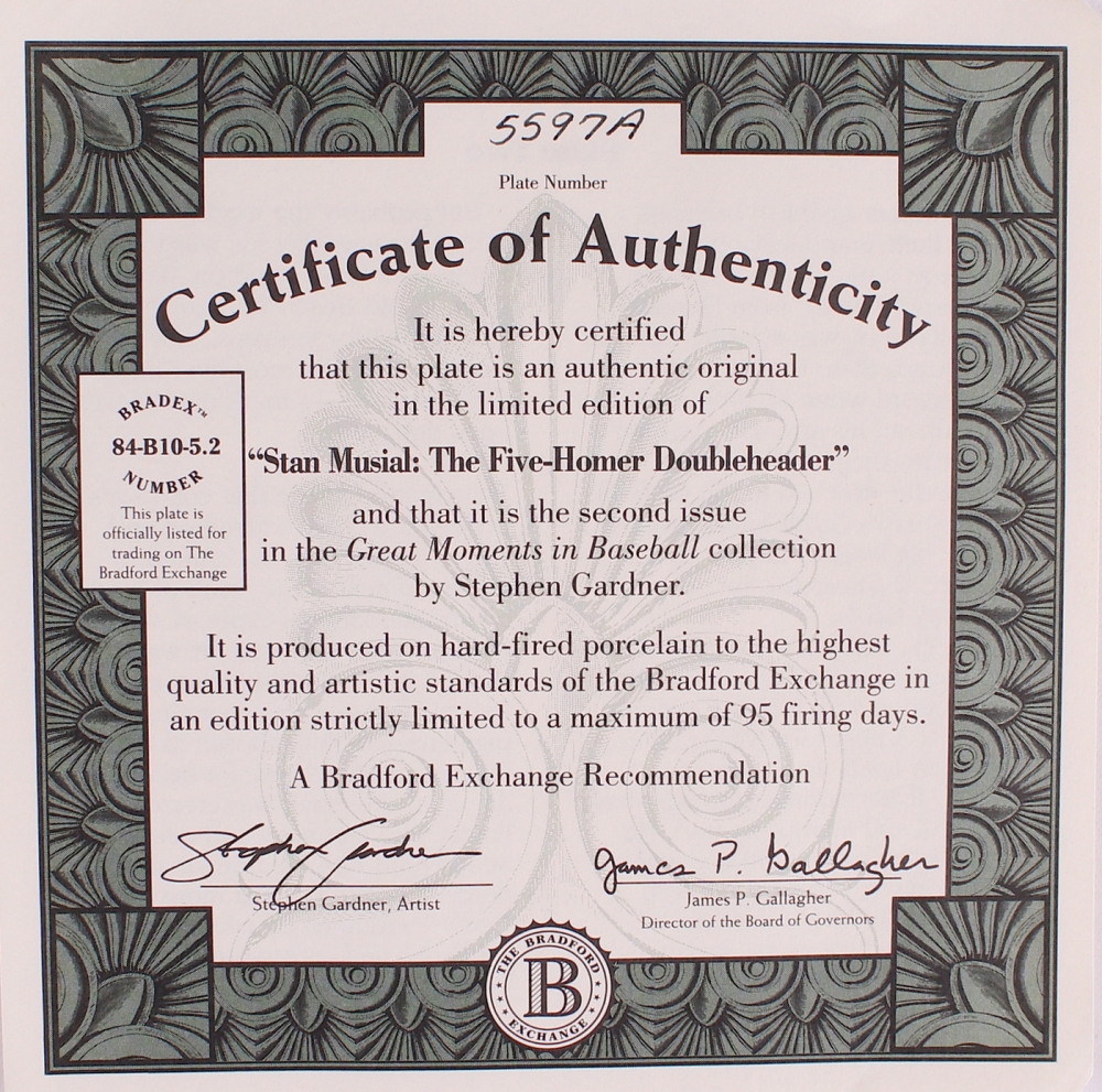 Stan Musial LE Cardinals "The Five-Homer Doubleheader" Bradford ...