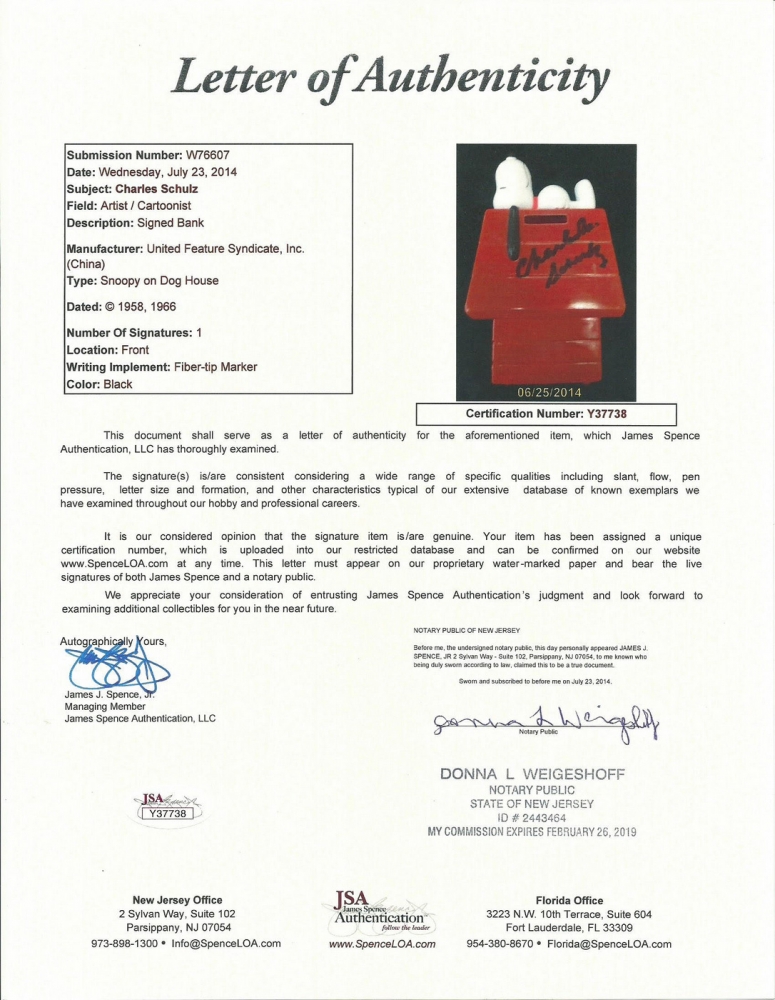 Charles Schultz Signed 13x16 Custom Framed Snoopy Bank Shadowbox ...