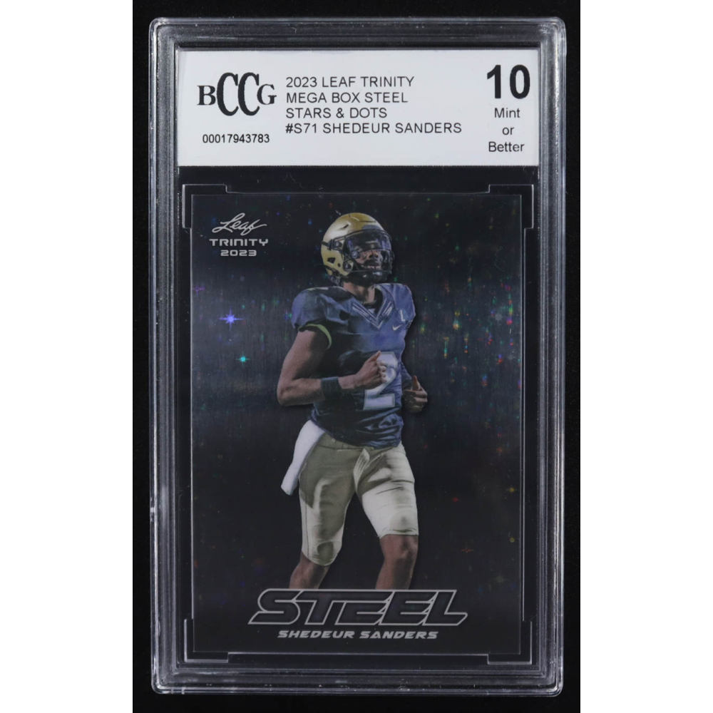 Shedeur Sanders 2023 Leaf Trinity Mega Box Steel Stars and Dots #S71 RC ...