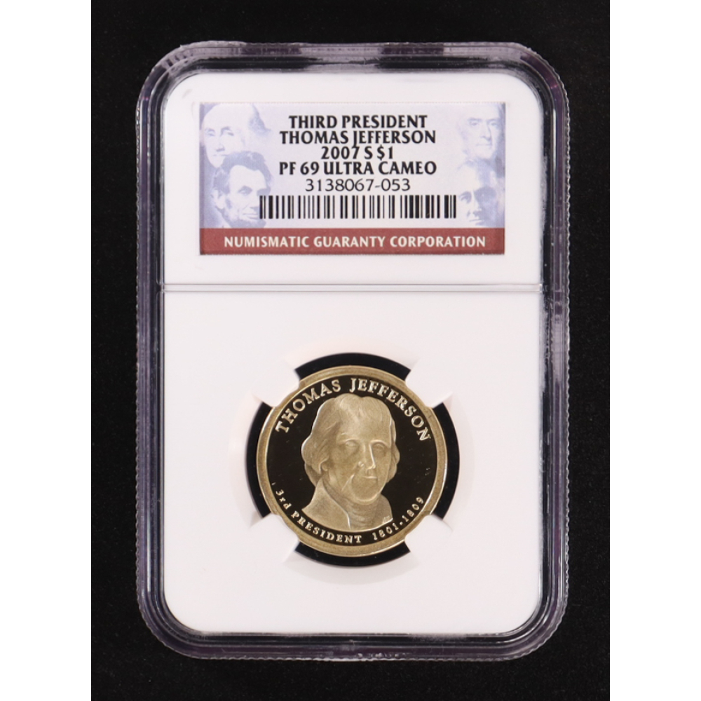 2007-S U.S. Presidential $1 Dollar - Thomas Jefferson 3rd President ...