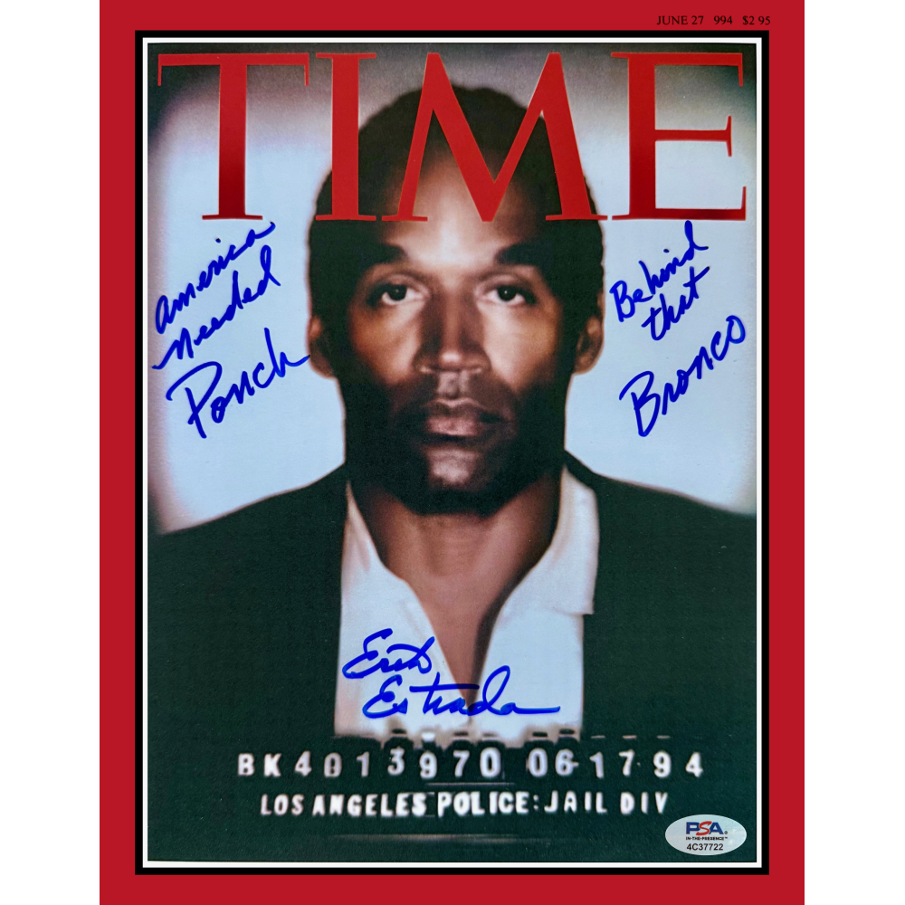 Erik Estrada Signed O.J. Simpson "Time Magazine" Cover 8x10 Photo ...