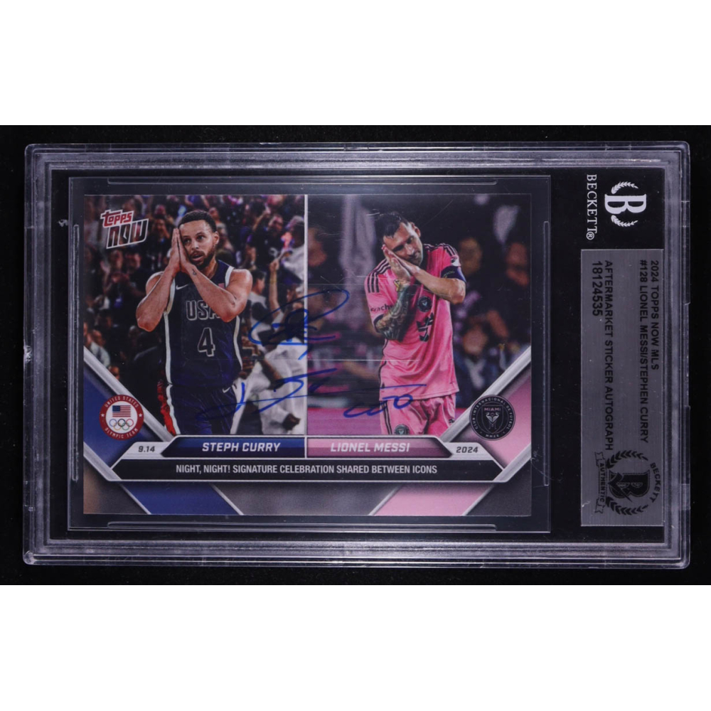Steph Curry / Lionel Messi Signed 2024 Topps Now MLS #128 (BGS ...