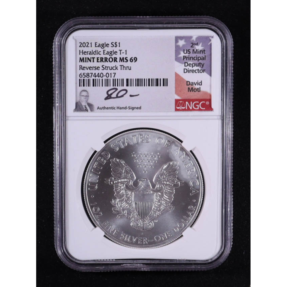 Mint Error 2021 American Silver Eagle $1 Coin Type 1 Reverse Struck ...