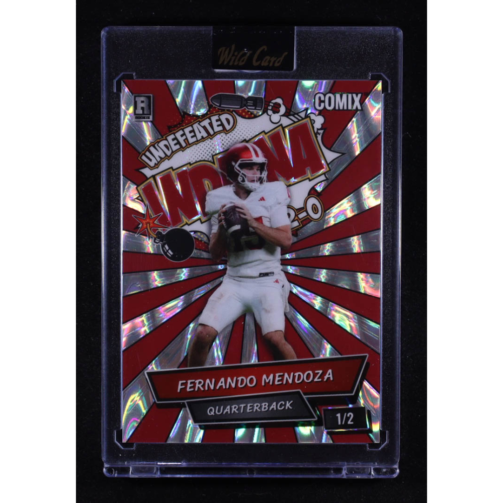 Fernando Mendoza 2025 Wild Card Comix INDIANA Silver Red RayWave #ACBL ...