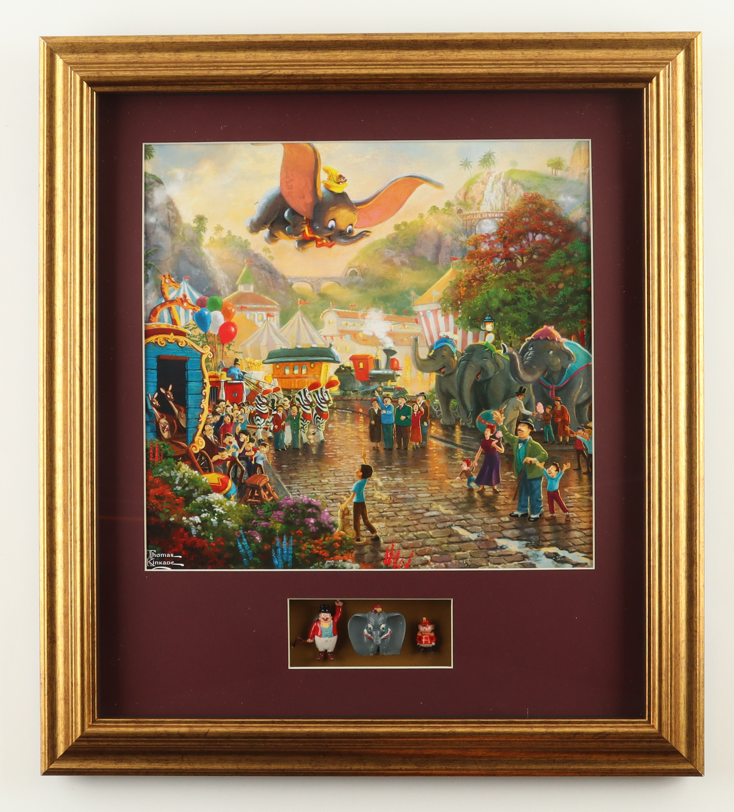 Thomas Kinkade "Dumbo The Flying Elephant" Custom Framed Print Display ...