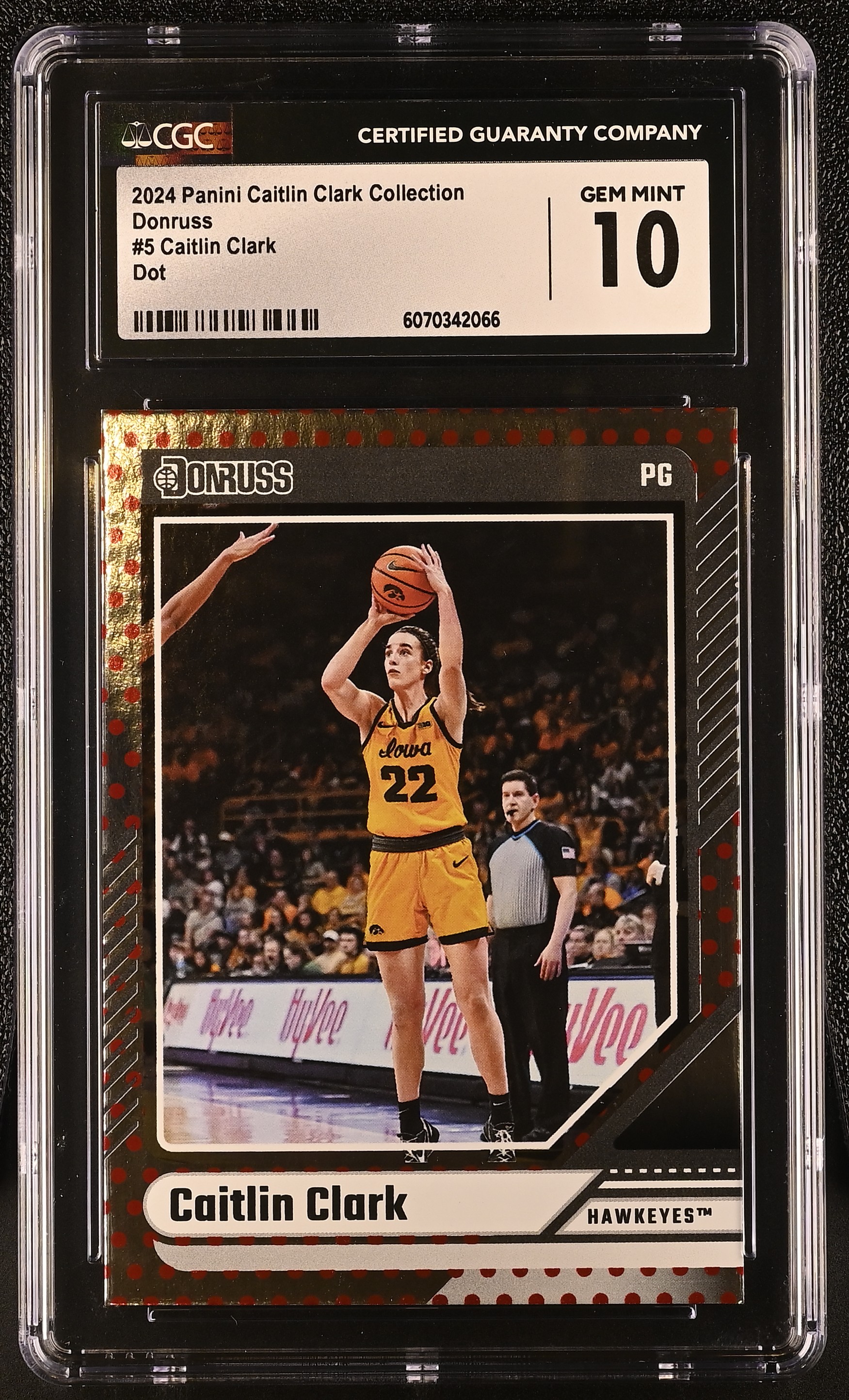 Caitlin Clark 2024 Panini Caitlin Clark Coll. Donruss Dot #5 RC (CGC 10 ...