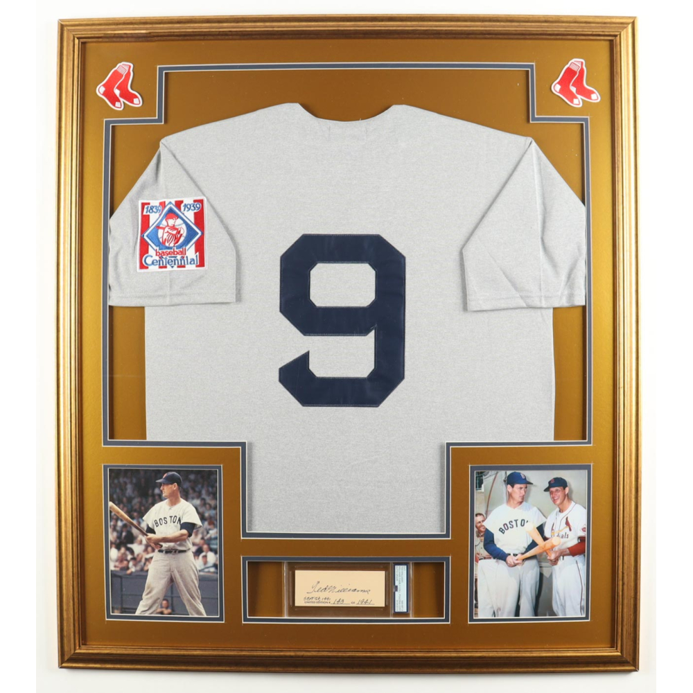 Ted Williams Signed LE Custom Framed Cut Display with Jersey & (2 ...