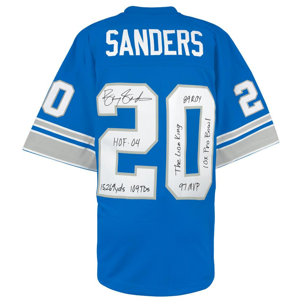 Barry Sanders Signed Lions Mitchell & Ness Authentic Jersey With ...