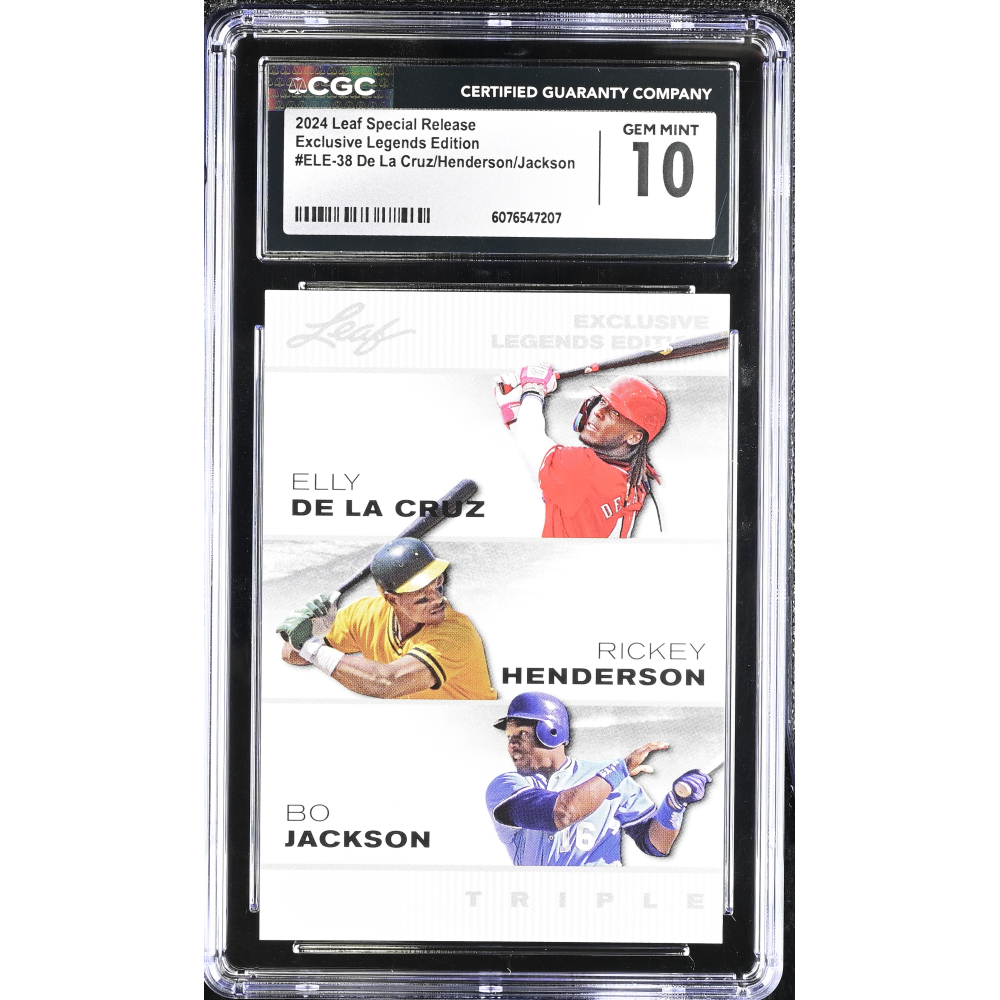 Elly De La Cruz / Rickey Henderson / Bo Jackson 2024 Leaf Special ...
