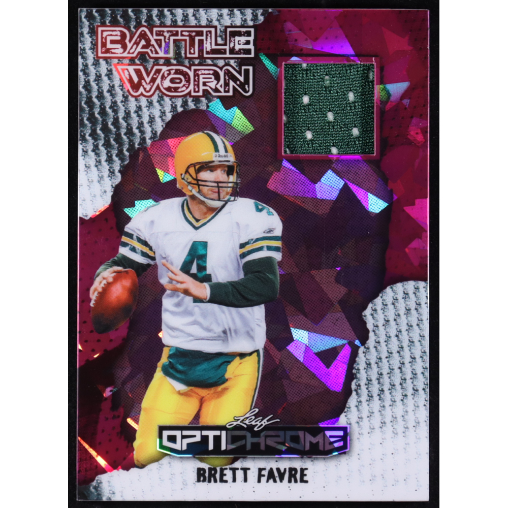 Brett Favre 2025 Leaf Optichrome Battle Worn Crystal Pink Game-Used # ...