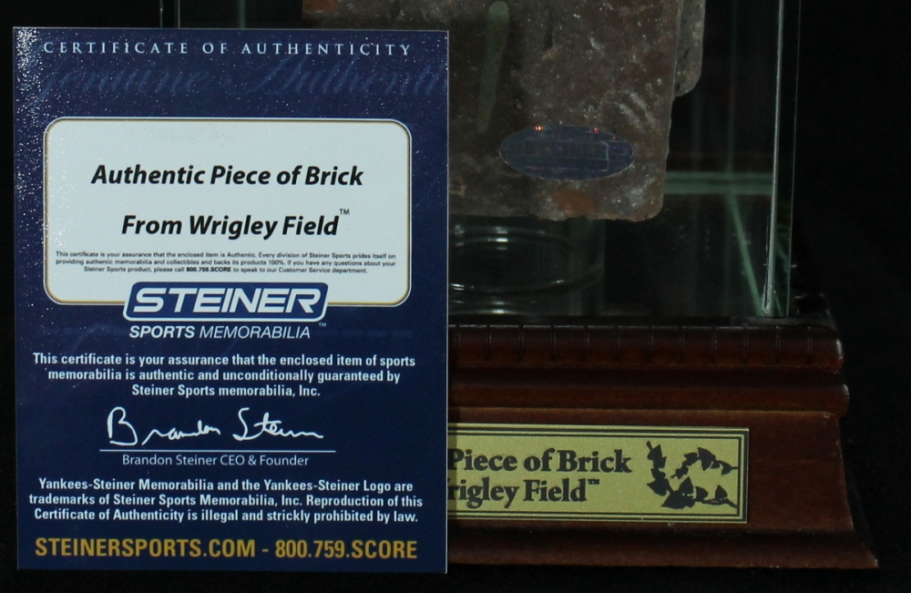 Authentic Brick From Wrigley Field with Display Case (Steiner COA ...