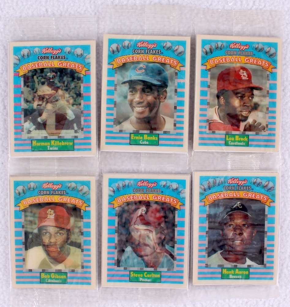 Lot of (6) 1991 Kellogg's 3D Baseball Cards with Hank Aaron, Ernie ...