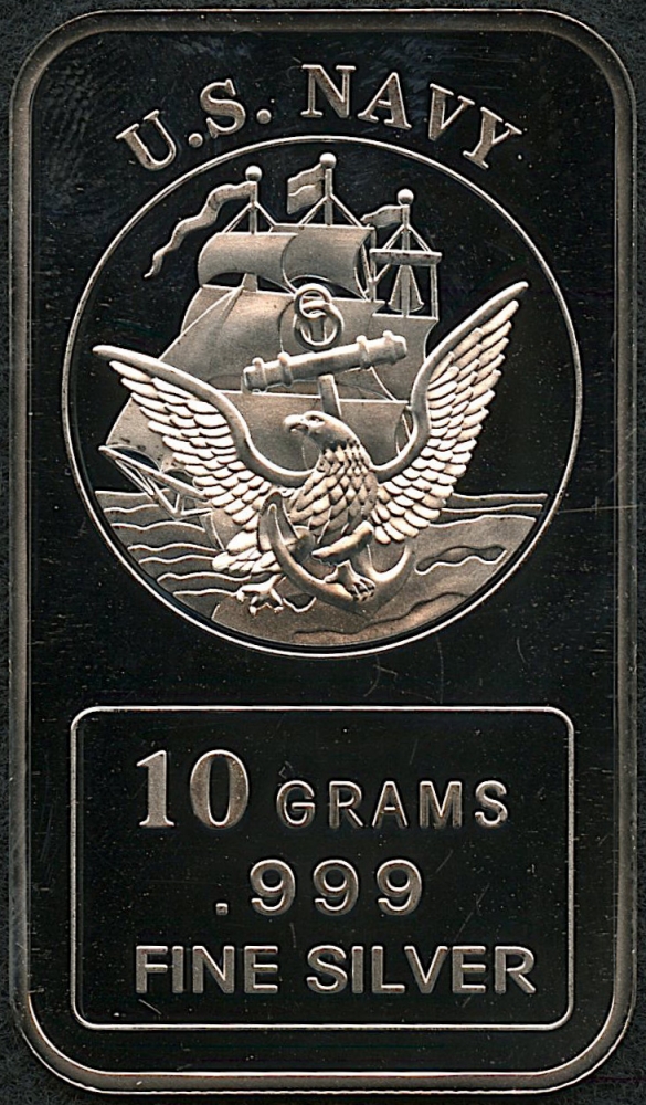 10 Grams .999 Silver U.S. Navy Bullion Bar | Pristine Auction
