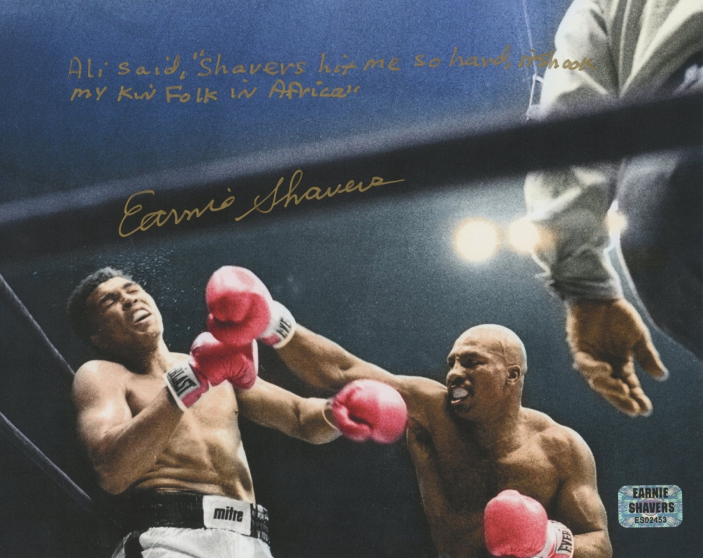 Earnie Shavers Signed 8x10 Photo vs. Muhammad Ali with Extensive ...
