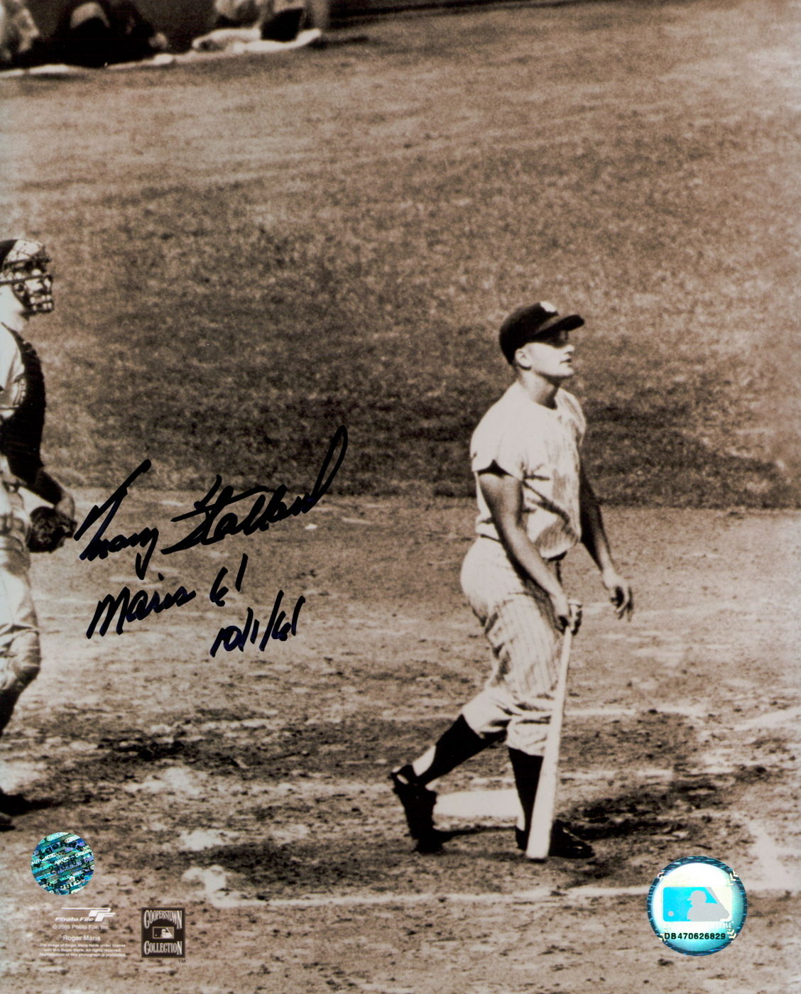 Tracy Stallard Signed Yankees 8x10 Photo Inscribed "Maris 61 10/1/61 ...