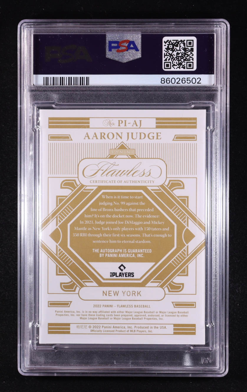 Aaron Judge 2022 Panini Flawless Premium Ink #PI-AJ #13/25 (PSA 9 ...