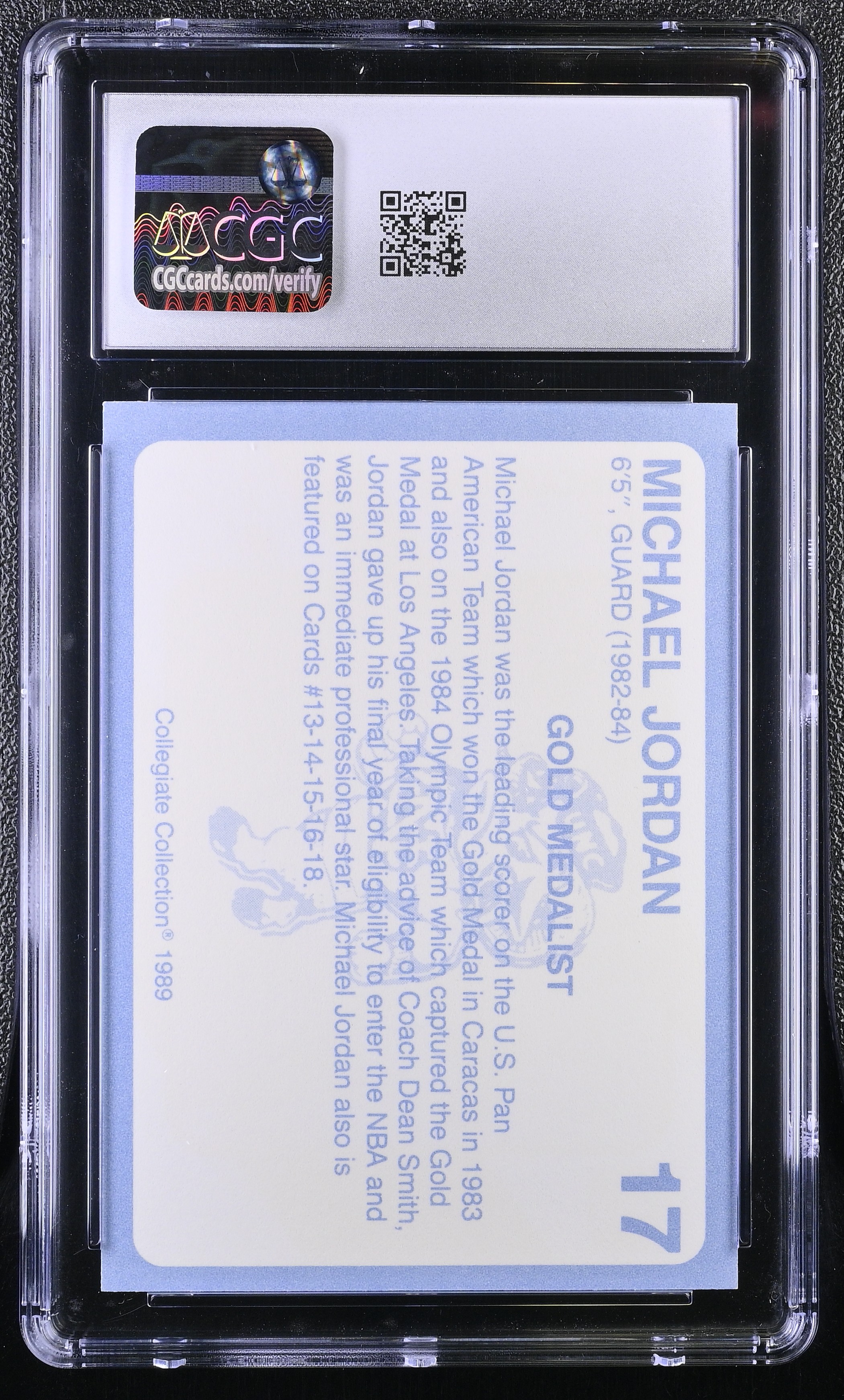 Michael Jordan 1989 Collegiate Collection North Carolina #17 (CGC 9 ...