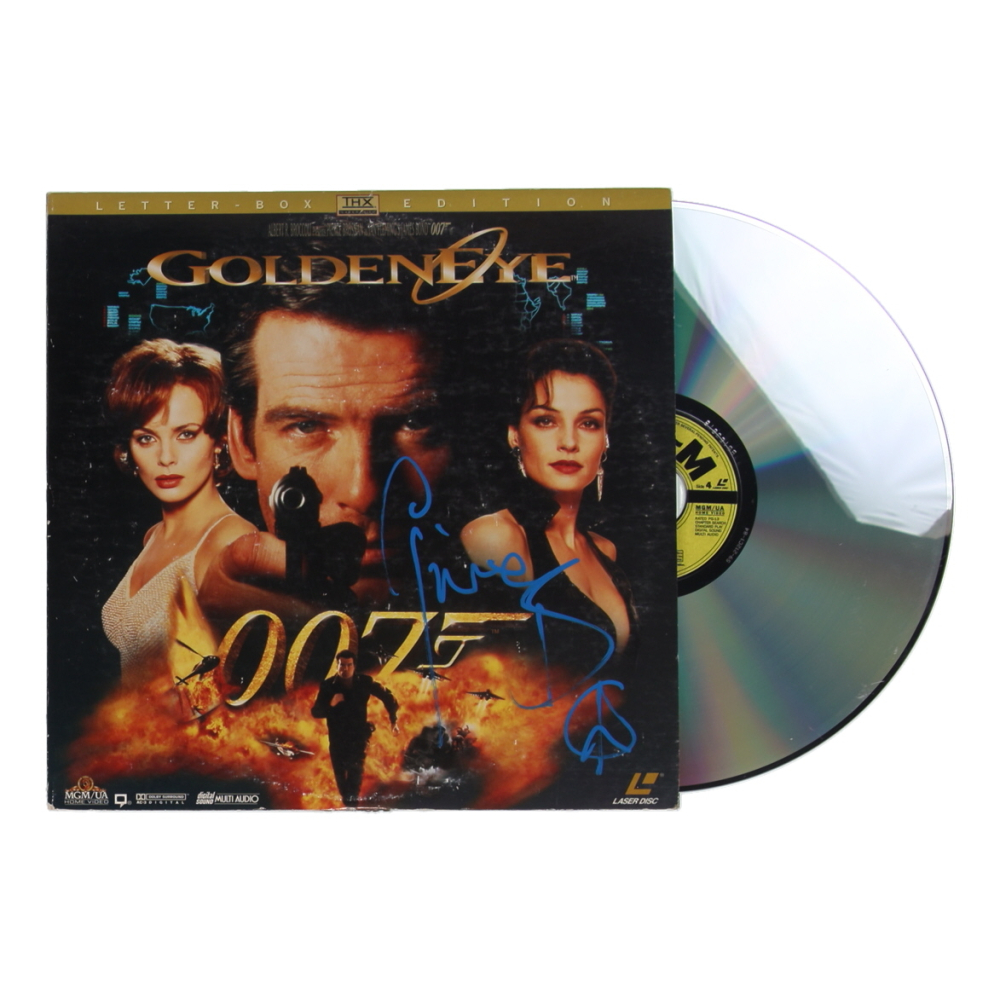 Pierce Brosnan Signed "GoldenEye" Laserdisc Album Cover With Hand-Drawn ...