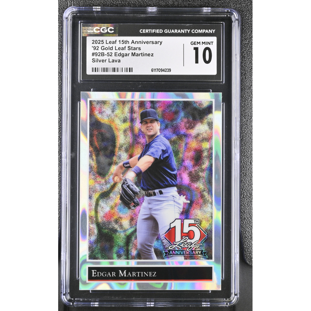 Edgar Martinez 2025 Leaf 15th Anniversary '92 Gold Leaf Stars Silver ...