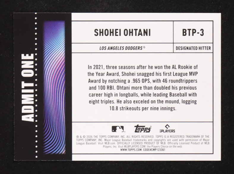 Shohei Ohtani 2026 Topps Big Ticket Players #BTP3 | Pristine Auction
