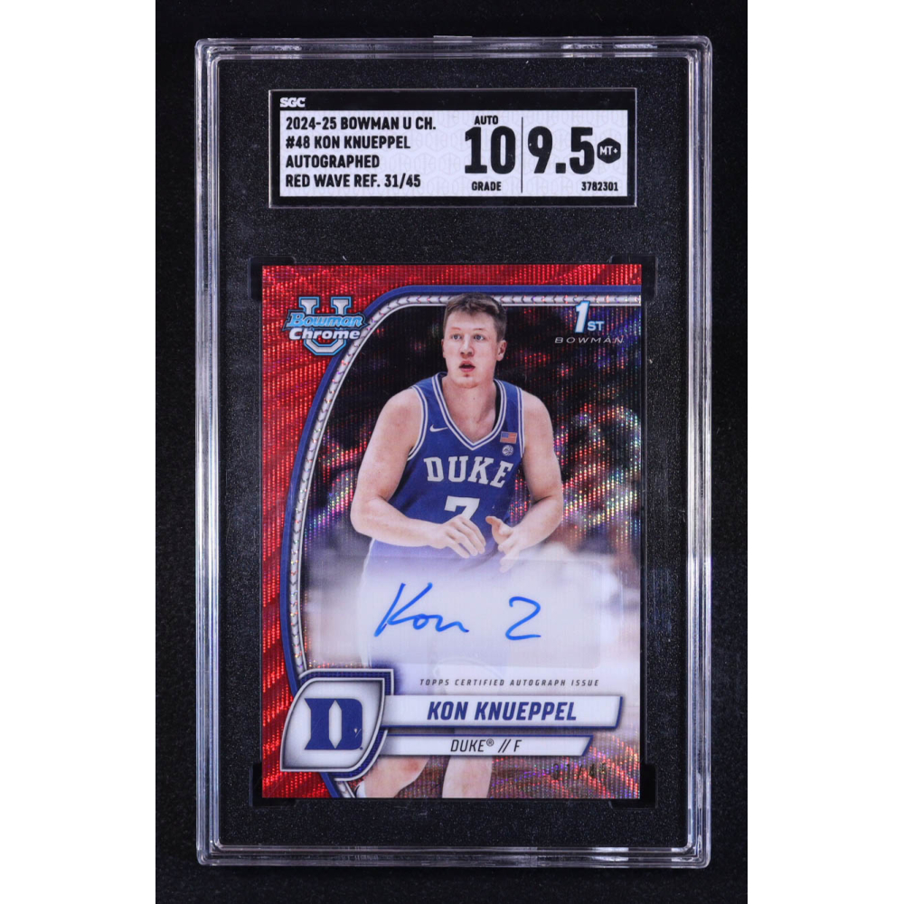 Kon Knueppel 2024-25 Bowman Chrome University Prospect Autographs Red ...