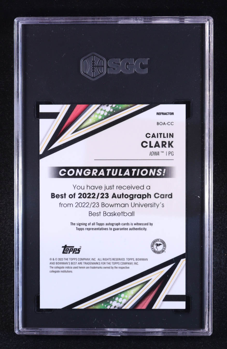Caitlin Clark 2022-23 Bowman's Best University Best of '22 Autographs ...