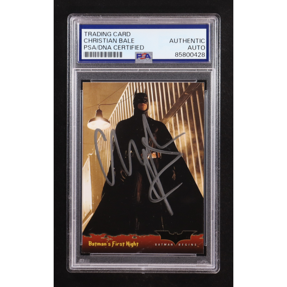 Christian Bale Signed 2005 Topps Batman Begins Movie #43 Batman's First ...