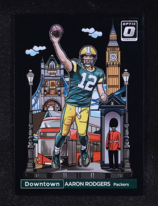 Aaron Rodgers 2023 Donruss Optic Downtown International Black Pandora ...