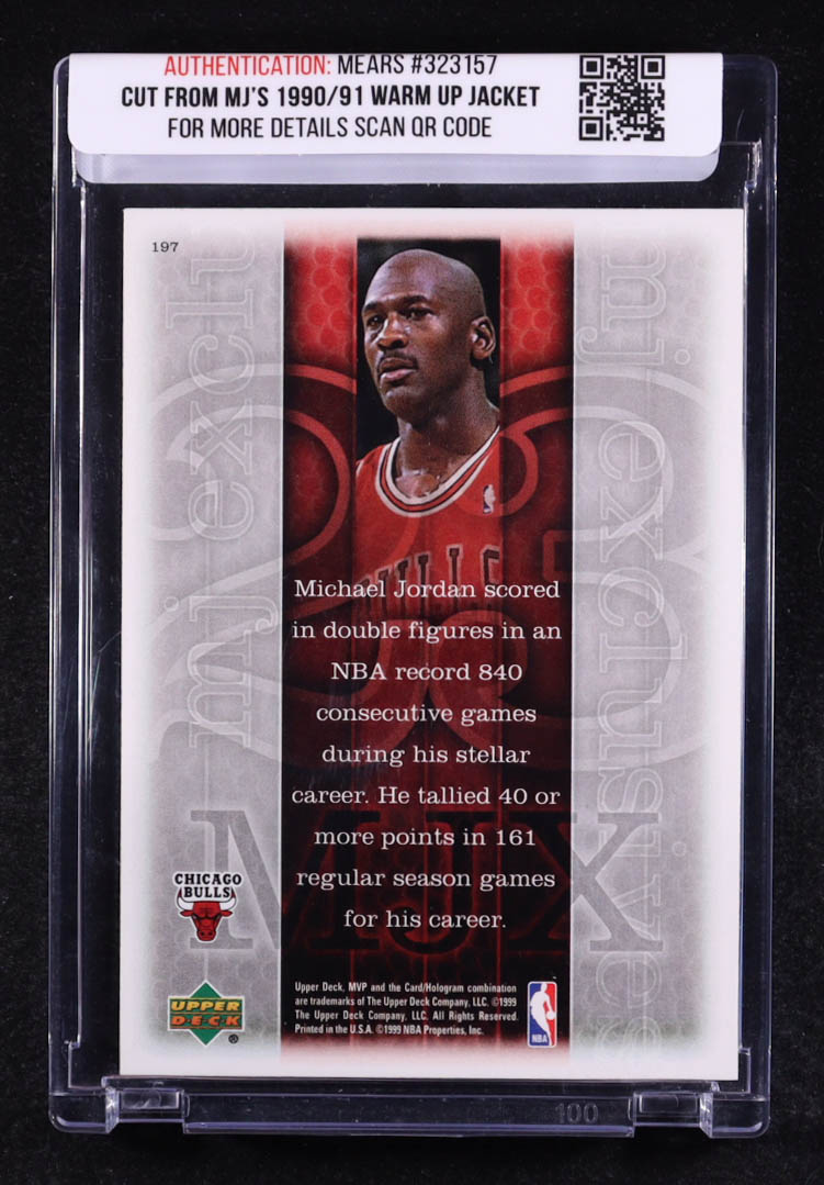 Michael Jordan 1999-00 Upper Deck MVP #197 with 1990-91 Warm Up Jacket ...