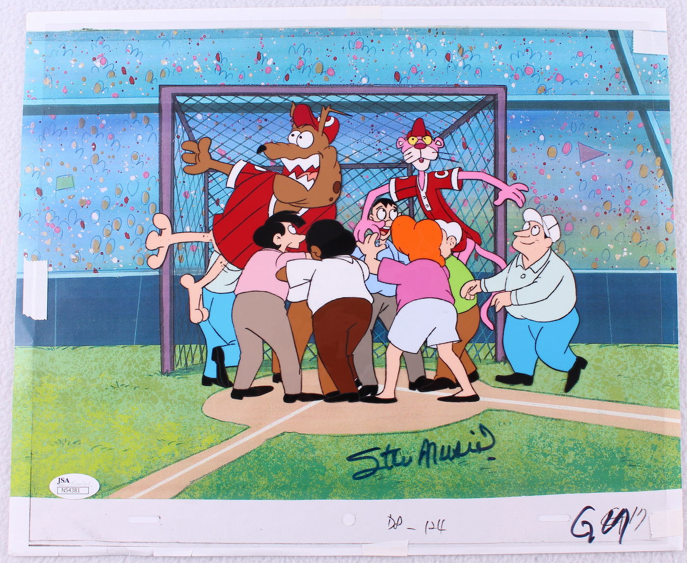 Stan Musial Signed 11"x 13" Pink Panther Animation Cel (JSA COA ...