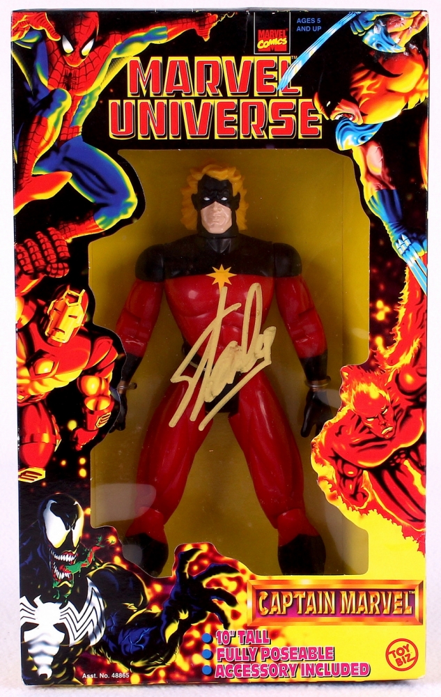 Stan Lee Signed "Captain Marvel" Marvel Universe 10" Action Figure with ...