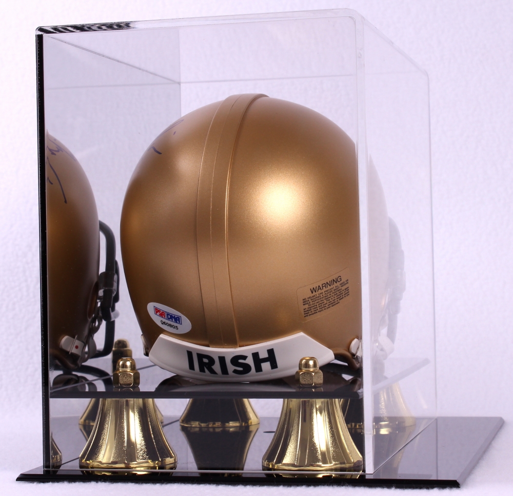 Deluxe Acrylic Mini Helmet Display Case with Gold Risers & Mirrored ...