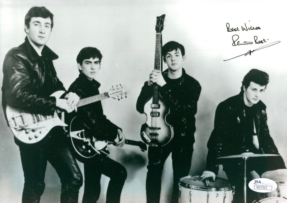 Pete Best Signed 1961 Hamburg 8x10 Photo Inscribed "Best Wishes" (JSA ...