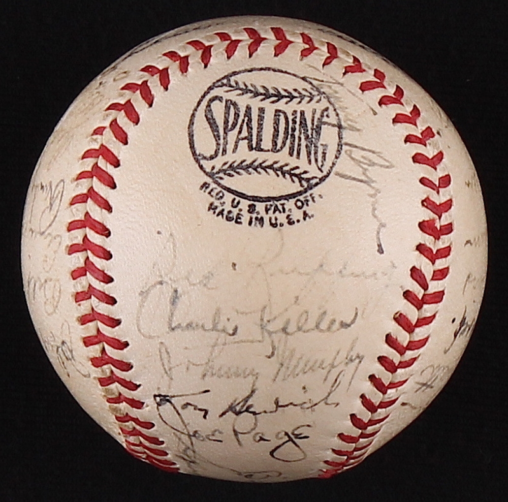 1946 New York Yankees Team-Signed OLL Baseball with (27) Signatures ...