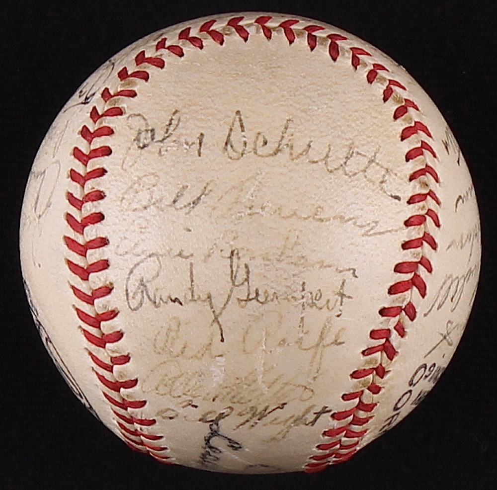1946 New York Yankees Team-Signed OLL Baseball with (27) Signatures ...