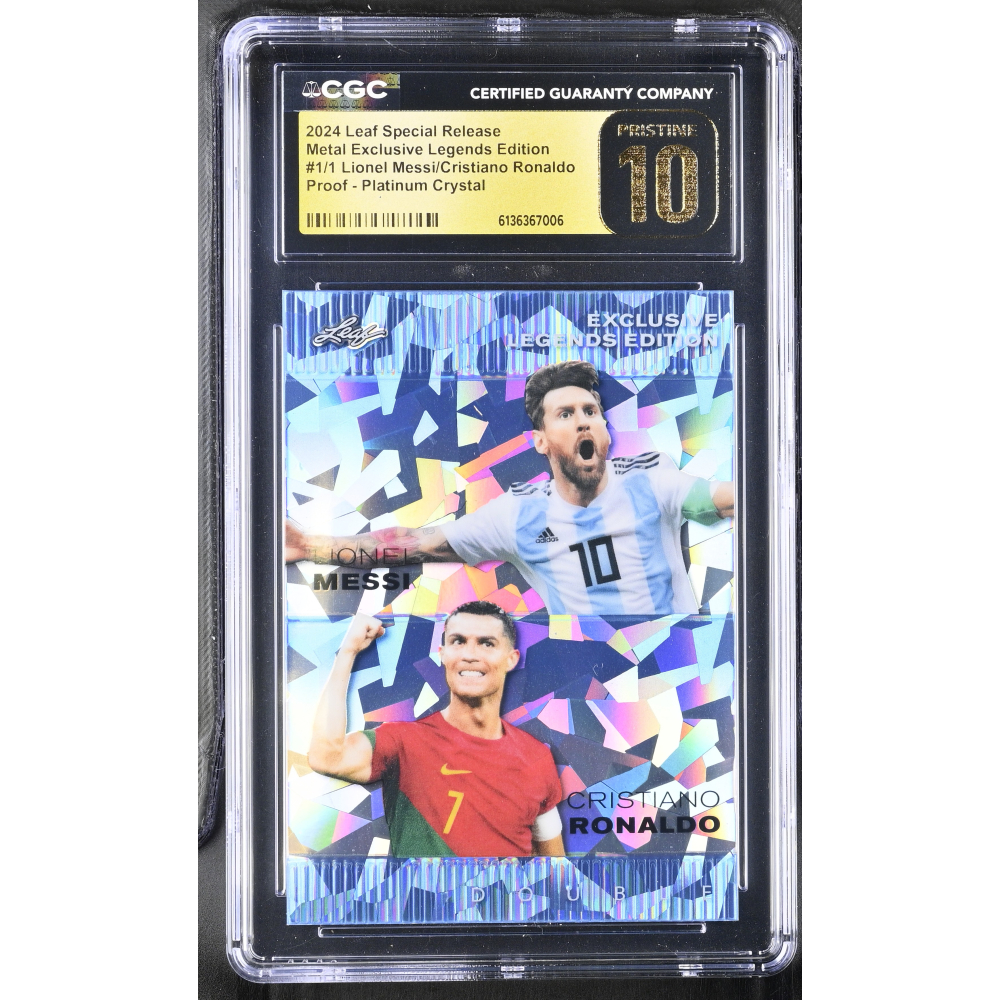 Lionel Messi / Cristiano Ronaldo 2024 Leaf Special Release Metal ...
