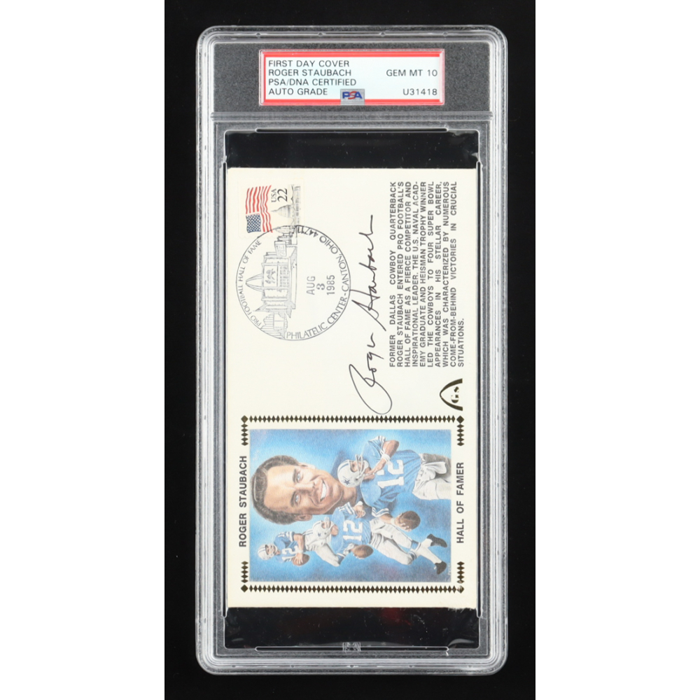 Roger Staubach Signed 1985 FDC Envelope (PSA) | Pristine Auction