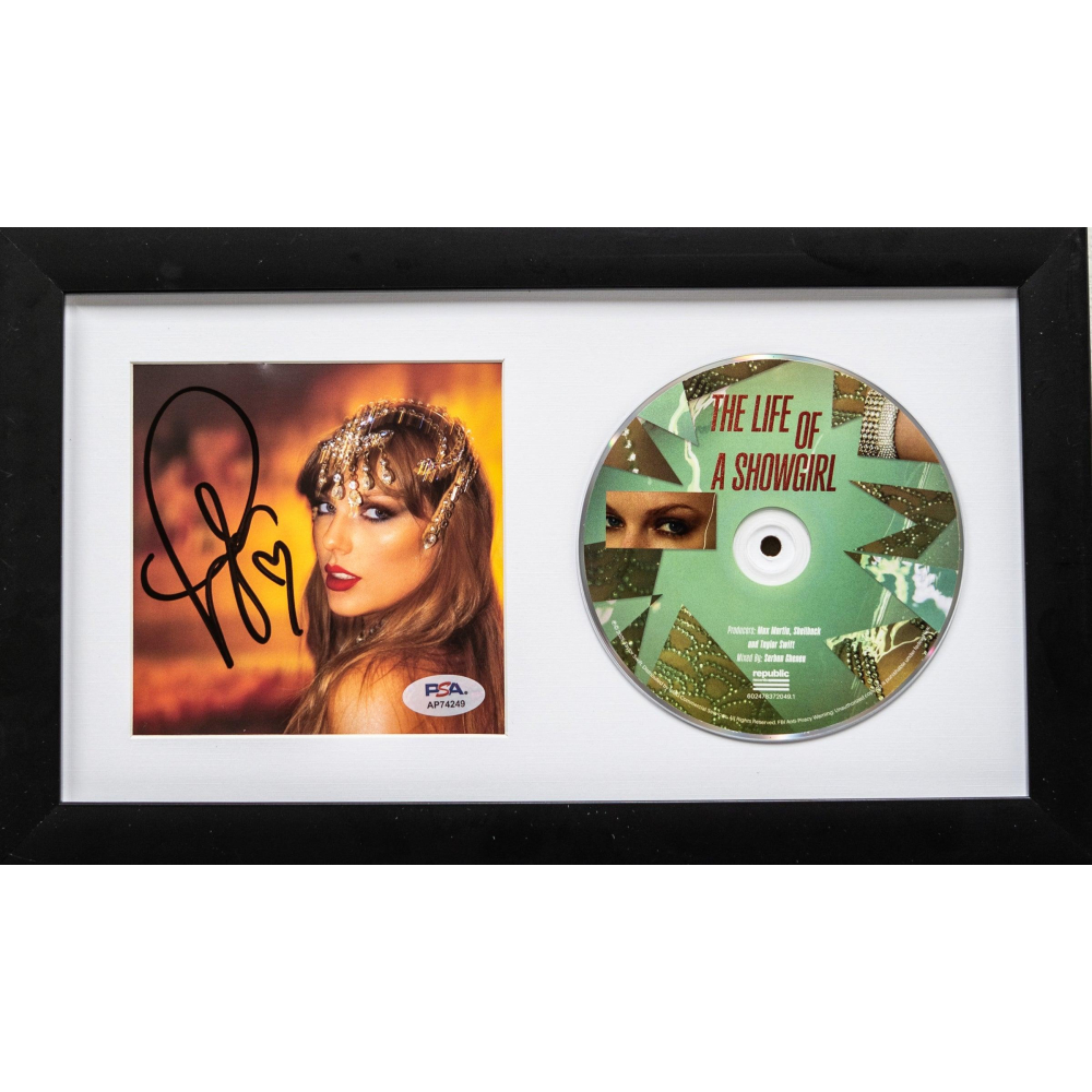 Taylor Swift Signed "The Life of a Showgirl" Custom Framed CD Insert ...