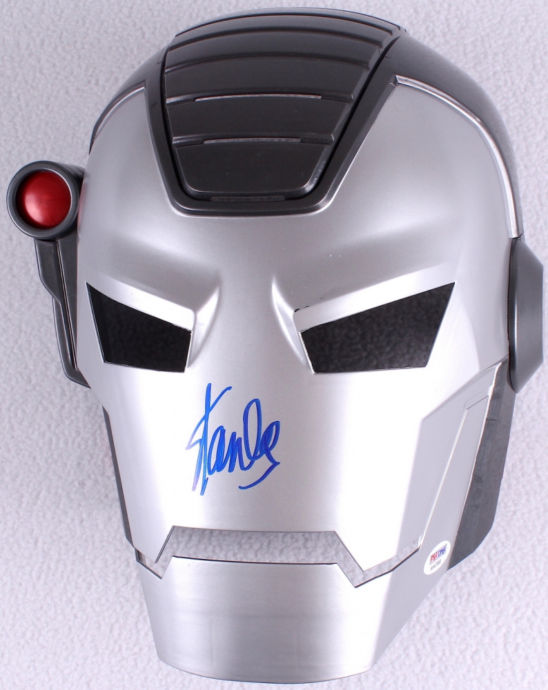 Stan Lee Signed Iron Man "War Machine" Marvel Mask with Display Case ...