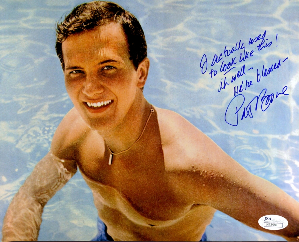 Pat Boone Signed 8x10 Photo Inscribed "I Actually Used To Look Like ...