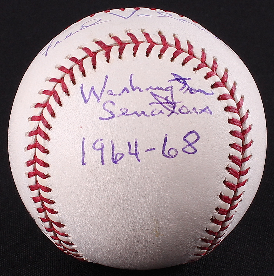 Fred Valentine Signed OML Baseball Inscribed "Washington Senators 1964 ...
