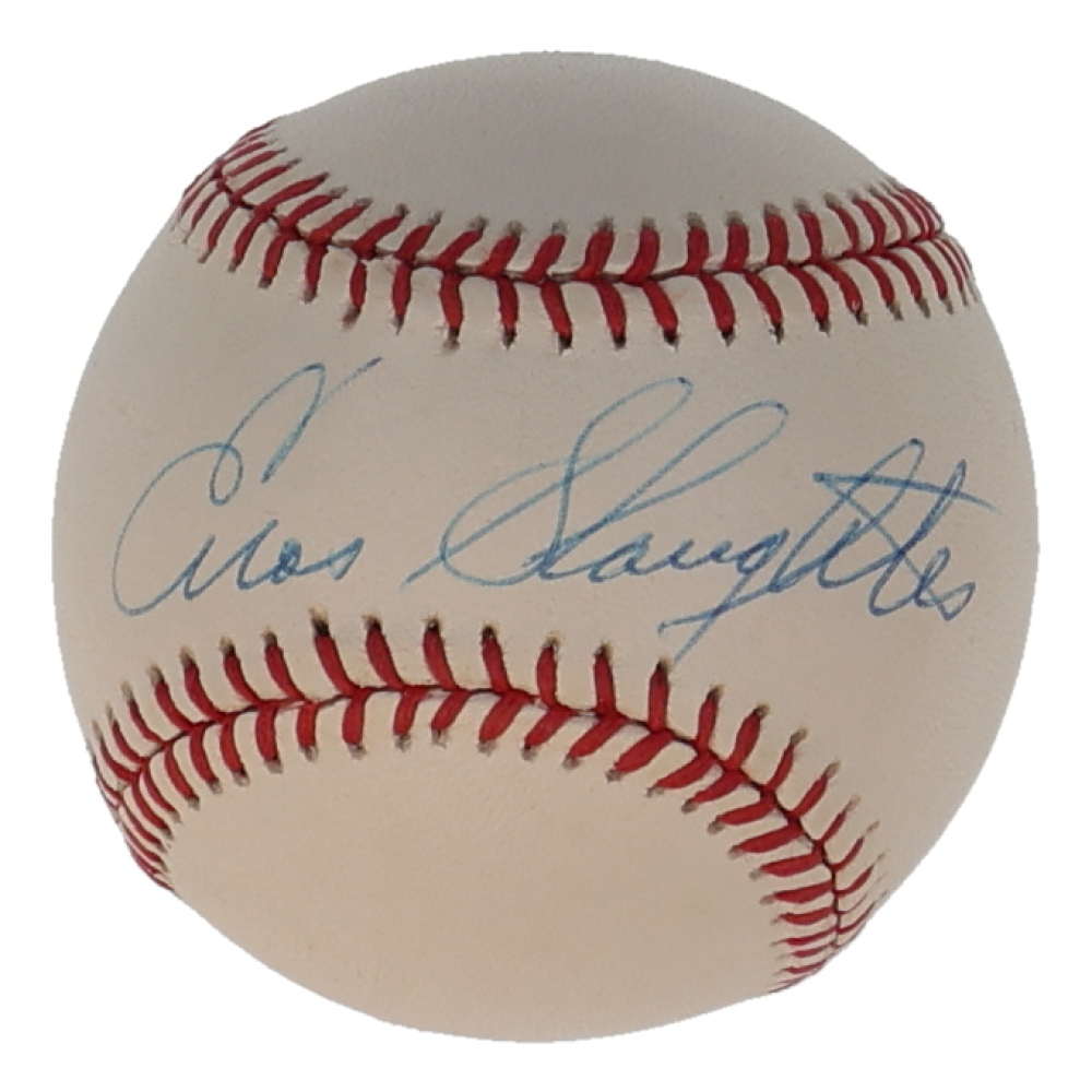 Enos Slaughter Signed HOF Logo OL Baseball (JSA) | Pristine Auction