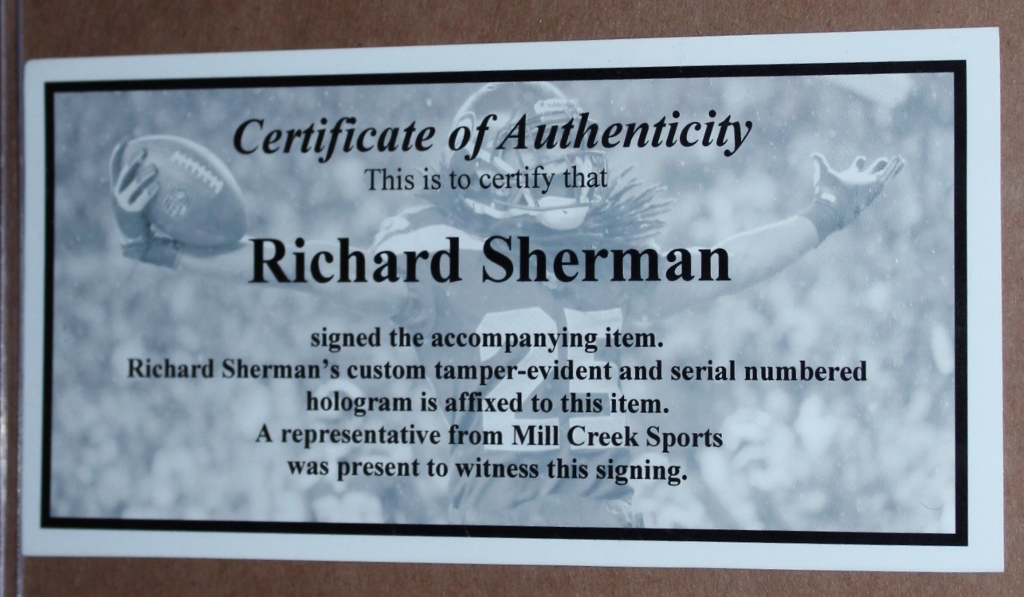 Richard Sherman Signed Seahawks 35" x 43" Custom Framed Jersey ...