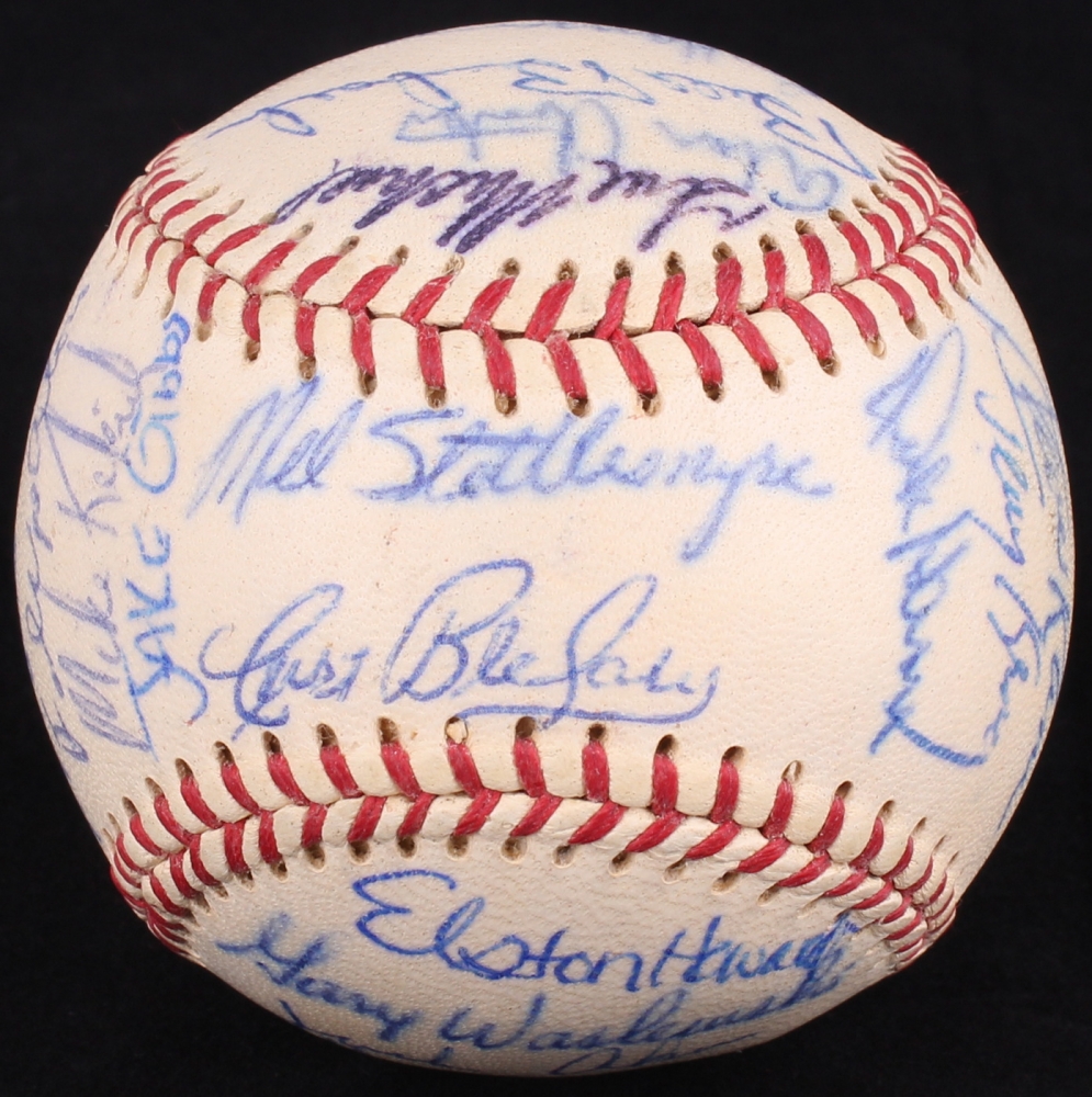1971 Yankees Team-Signed OAL Baseball Signed by (31) with Including Mel ...
