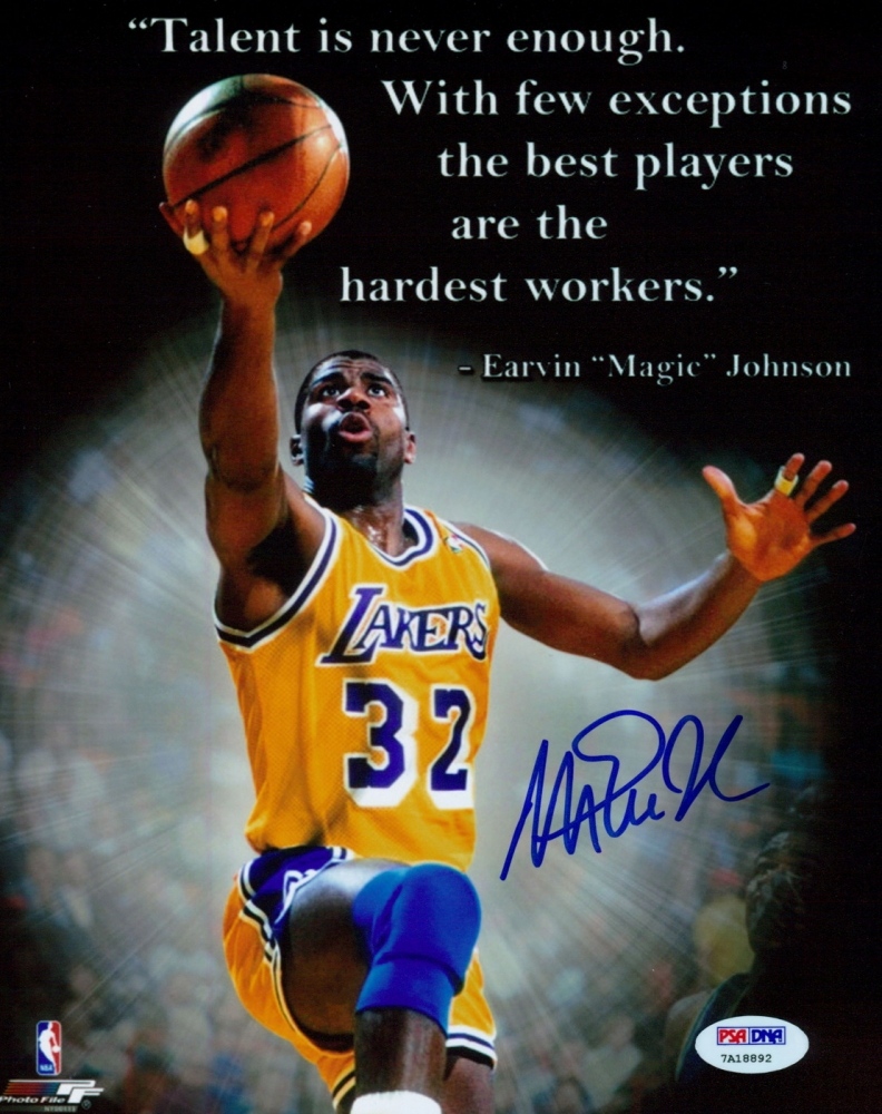 Magic Johnson Signed Lakers 8x10 Photo (PSA COA) | Pristine Auction
