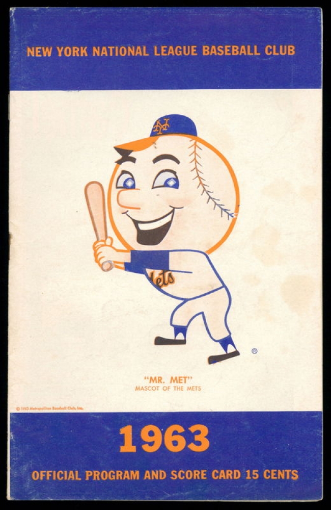 Official Vintage 1963 New York Mets Program & Scorecard | Pristine Auction